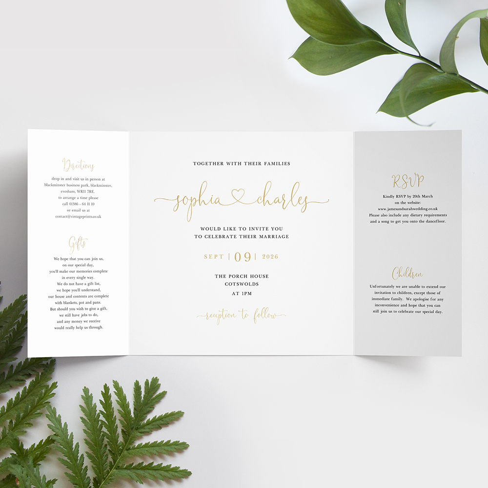 Edward Foil Printed Gatefold Wedding Invitation